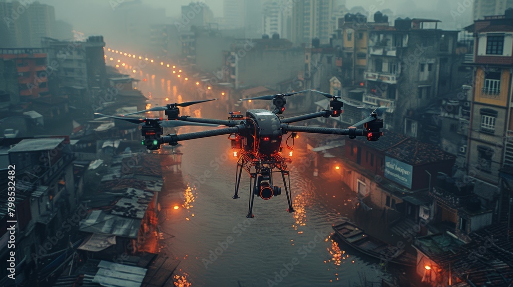 AI-controlled drones for emergency evacuation in flood-prone areas due ...