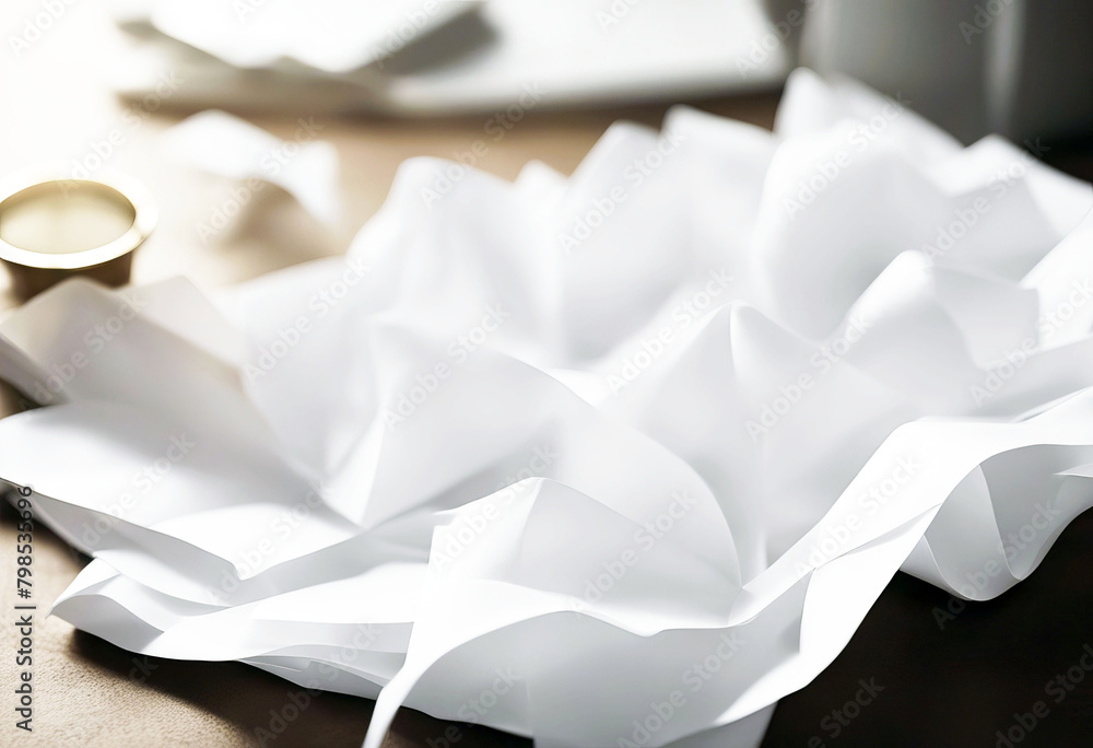 'business office paper note unfolded crumpled white letter memo message ...