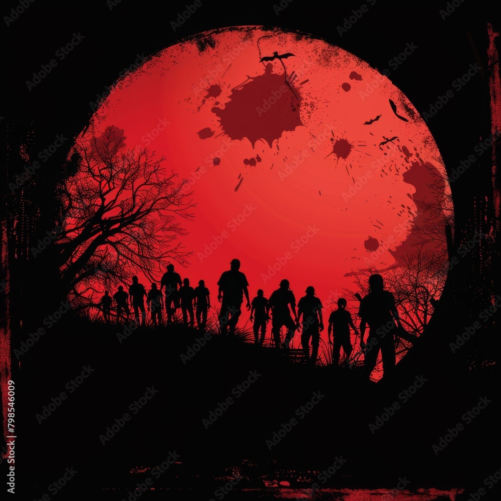 Eerie zombie hands reaching out from the ground in a misty graveyard ...