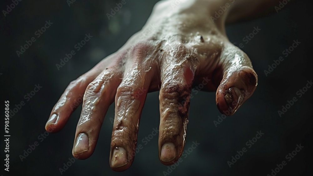 extreme scratching and itching of hands. terrifying wound Allergies ...