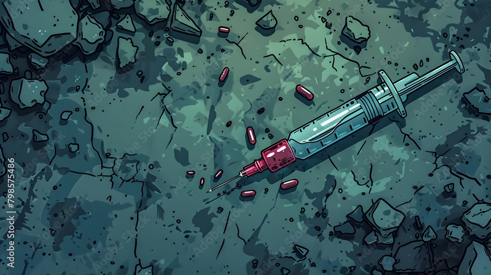 Impactful of Broken Syringe Symbolizing Drug Addiction s Harmful ...