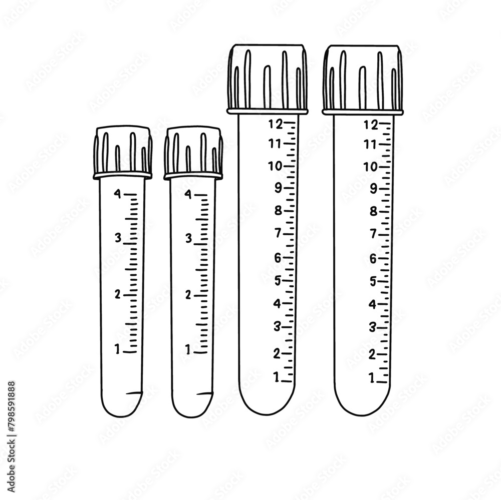 Vector illustration Microbial culture tubes hand drawn sketch ...