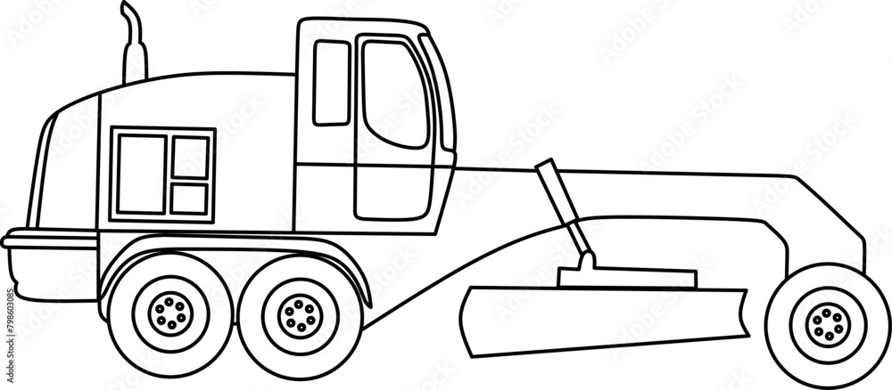 Grader lin art for coloring book page Stock Vector | Adobe Stock
