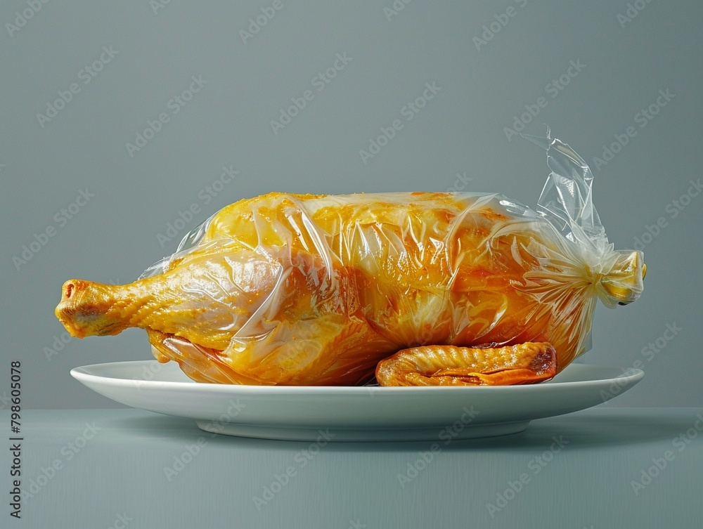 A visually striking image features a plastic bag cleverly shaped like a ...