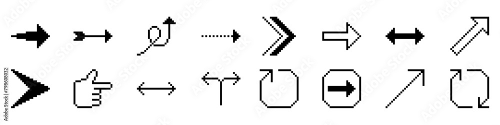 pixel art arrow, turn, swerve, symbol, up down arrow in pixel arrow in ...