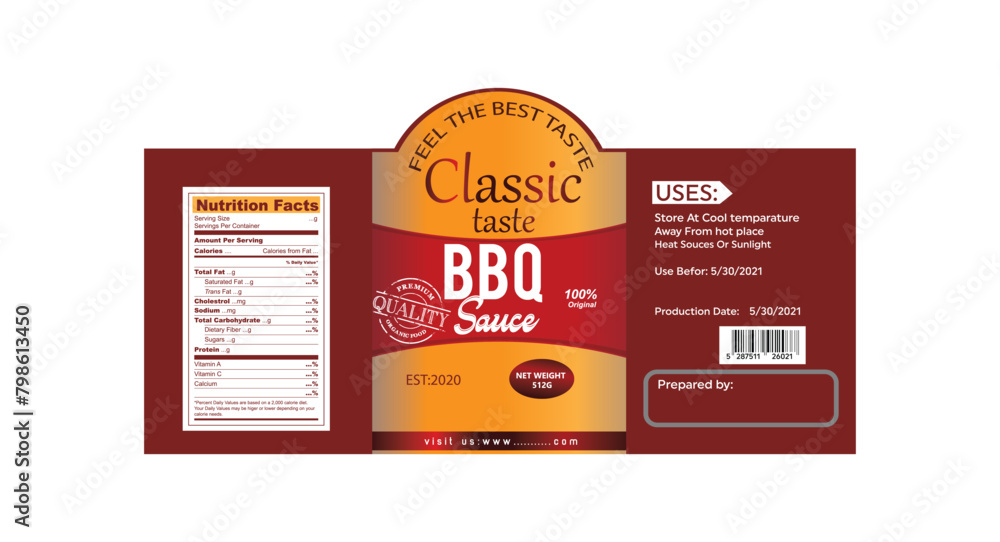 BBQ sauce label design, sauce label design Mexican food packaging ...