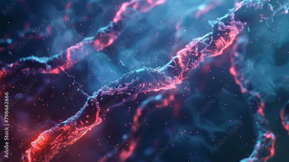 A dynamic background illustrating the process of mitosis, with ...
