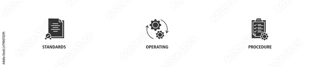 SOP banner web icon set vector illustration concept for the standard ...