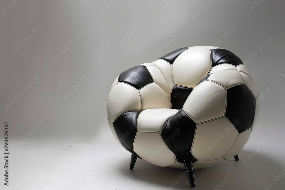 chair made of soccer football ball, surrealism, creative furniture ...