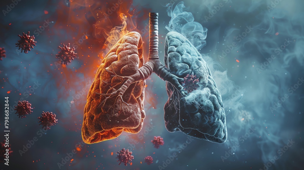 Powerful educational image displaying half healthy lungs and half ...