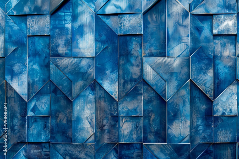 Blue Metal Geometry: Abstract Sky-Inspired Patterns for Innovative ...