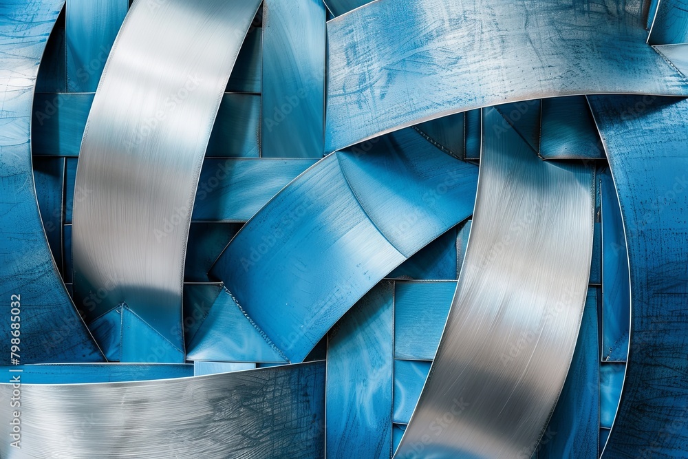 Blue Steel Geometric Grid Designs in Modern Decor - Abstract Blue Grid ...