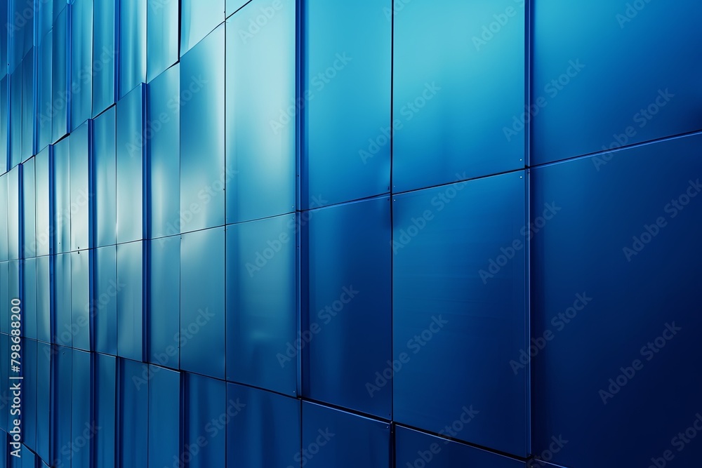 Blue Metallic Panel Architecture: Modern Patterns and Dynamic Textures ...