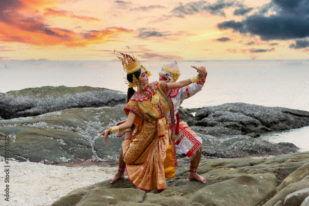 Khon is a dance drama genre from Thailand. Khon is traditional dance drama art of Thai classical ...