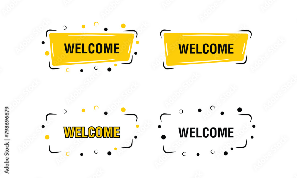 Dynamic Welcome Banners: Black and Yellow Designs for Vibrant Web ...