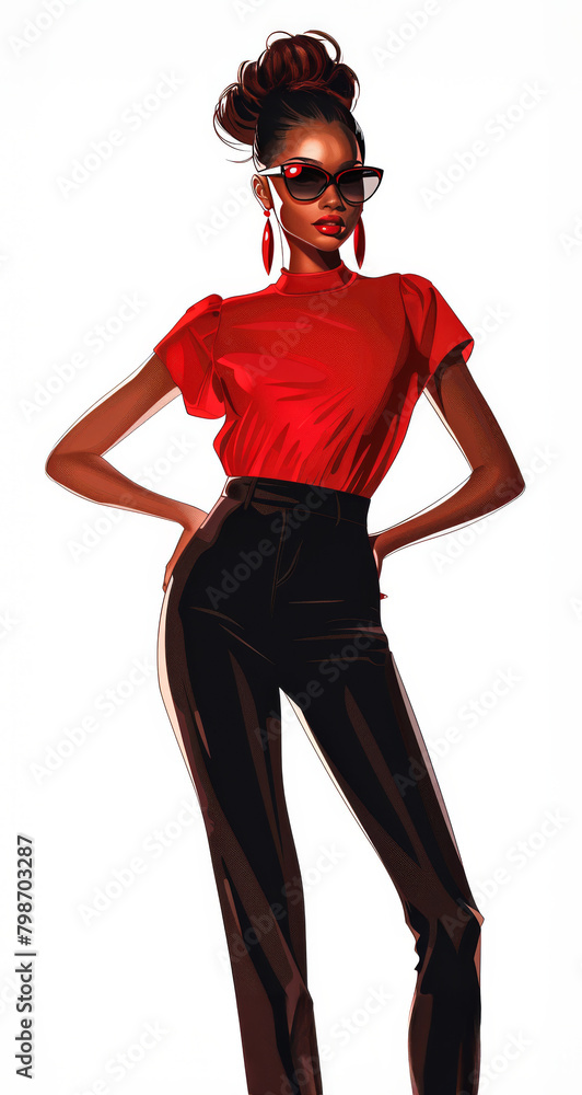 Stylist Vector Model. Generated Image. A digital illustration of a ...