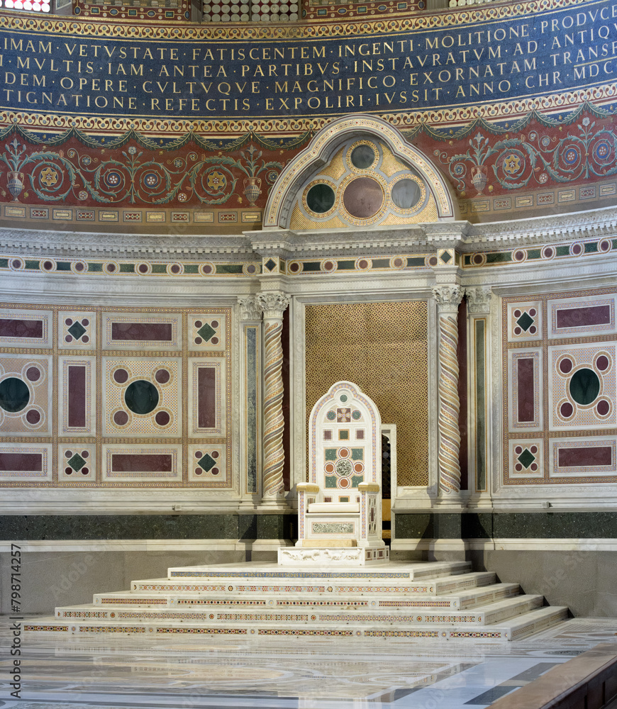 The Papal Chair of the Bishop of Rome, the Pope. The Archbasilica of ...