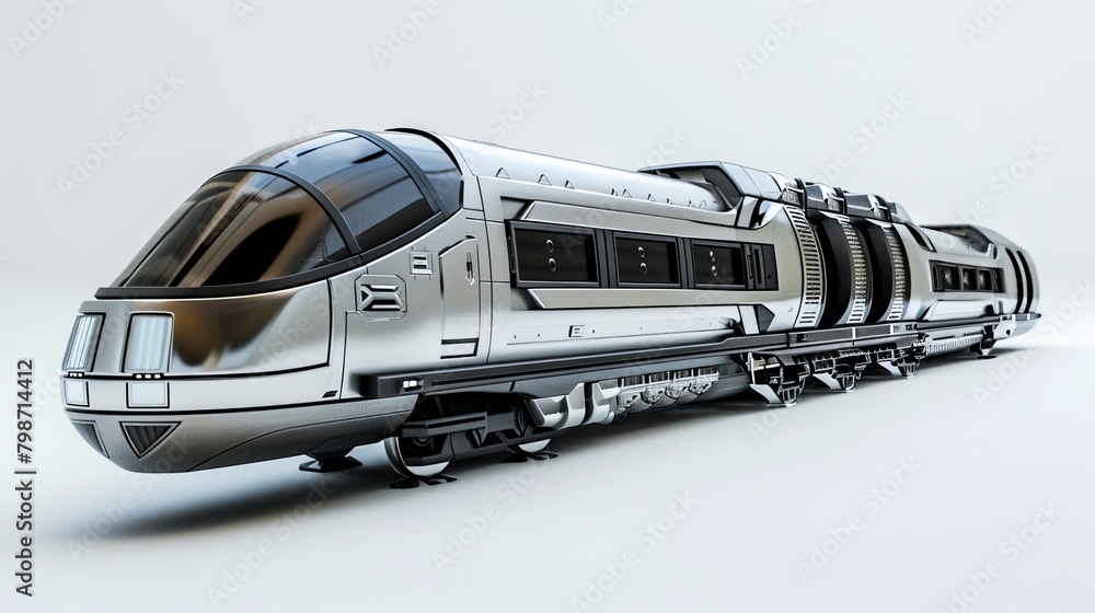 Futuristic rail with jet engines, portrayed in a hightech world, simple ...