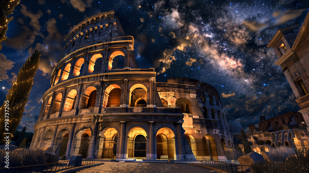Starry Night at the Colosseum: Rome's Eternal Monument. The Roman ...