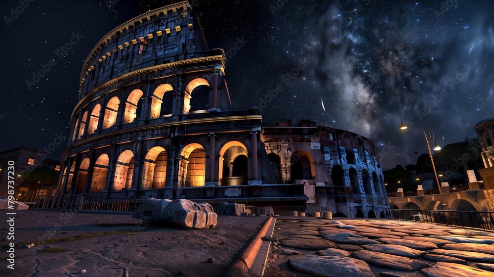 Starry Night at the Colosseum: Rome's Eternal Monument. The Roman ...