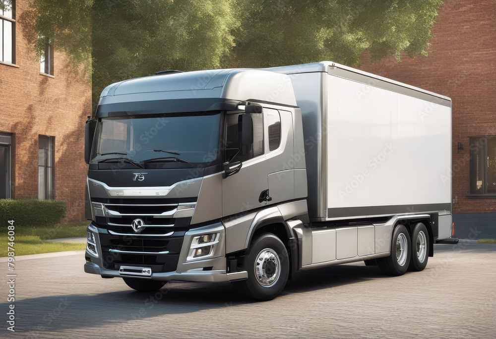 'vehicle commercial truck rendering delivery 3d mockup transportation ...