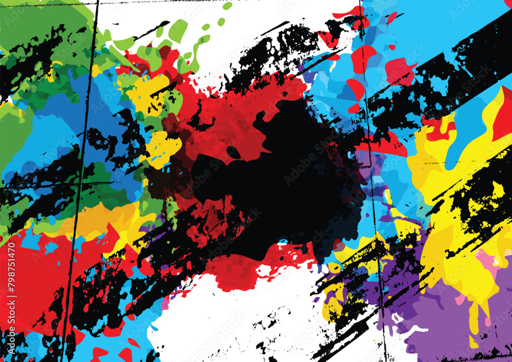 Abstract vector splatter paint color background design. illustration ...