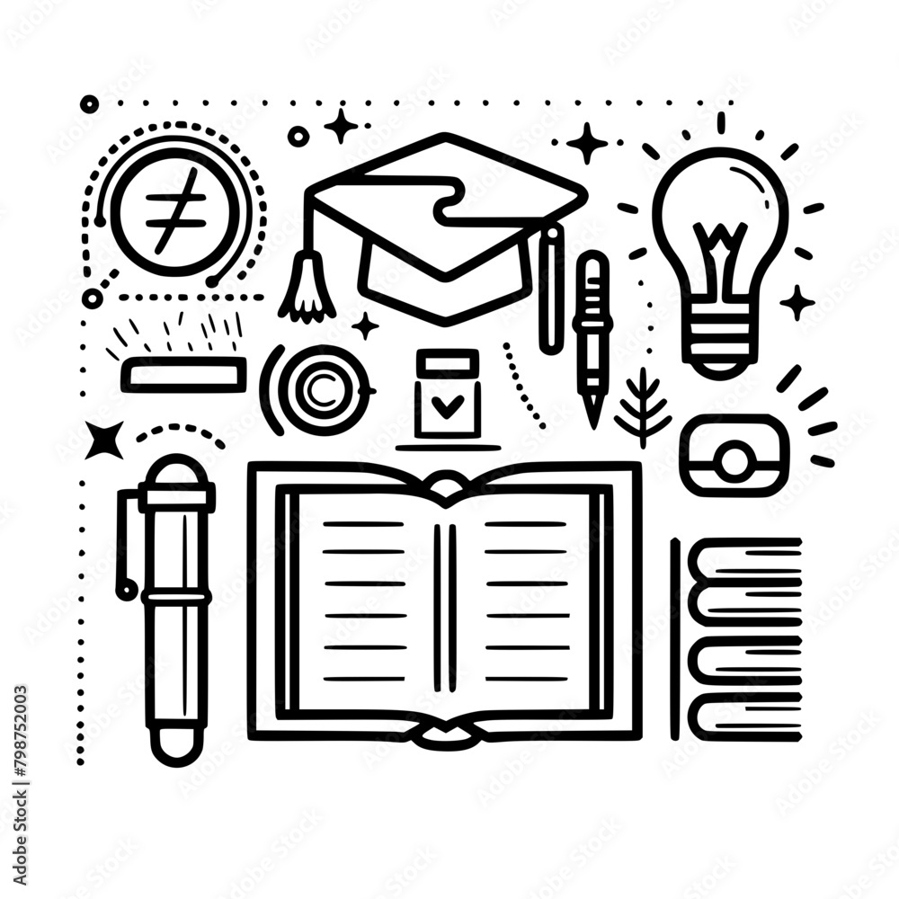 Education icon, student icon, teacher icon, university icon, computer ...