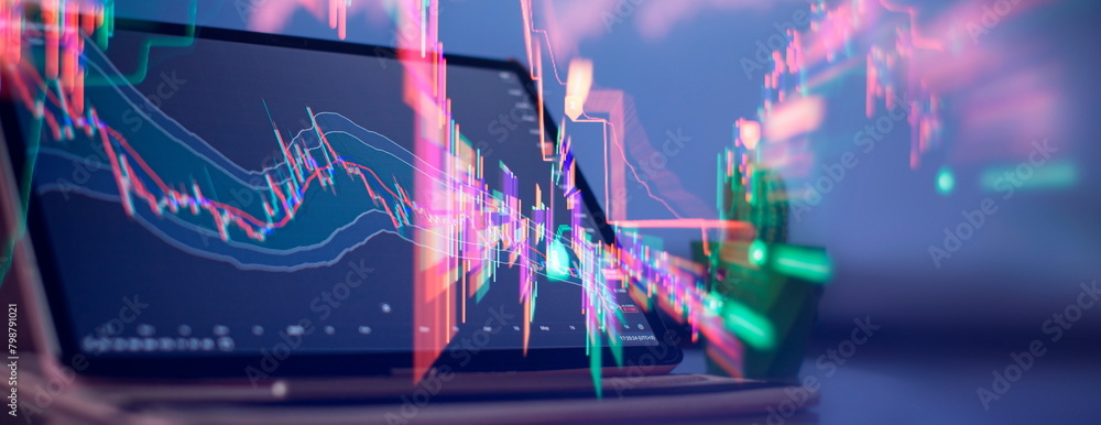 Investment, trade, stock, finance and analysis concept. Business graph ...