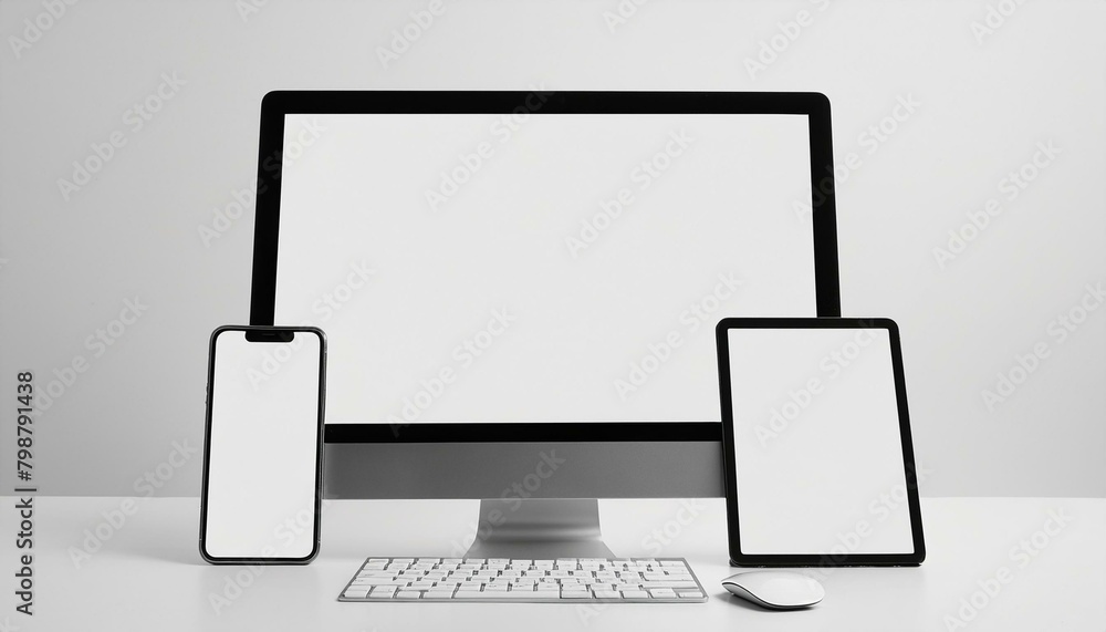 Mockup Template for Different Screen Sizes - Monitor, Tablet and Phone ...
