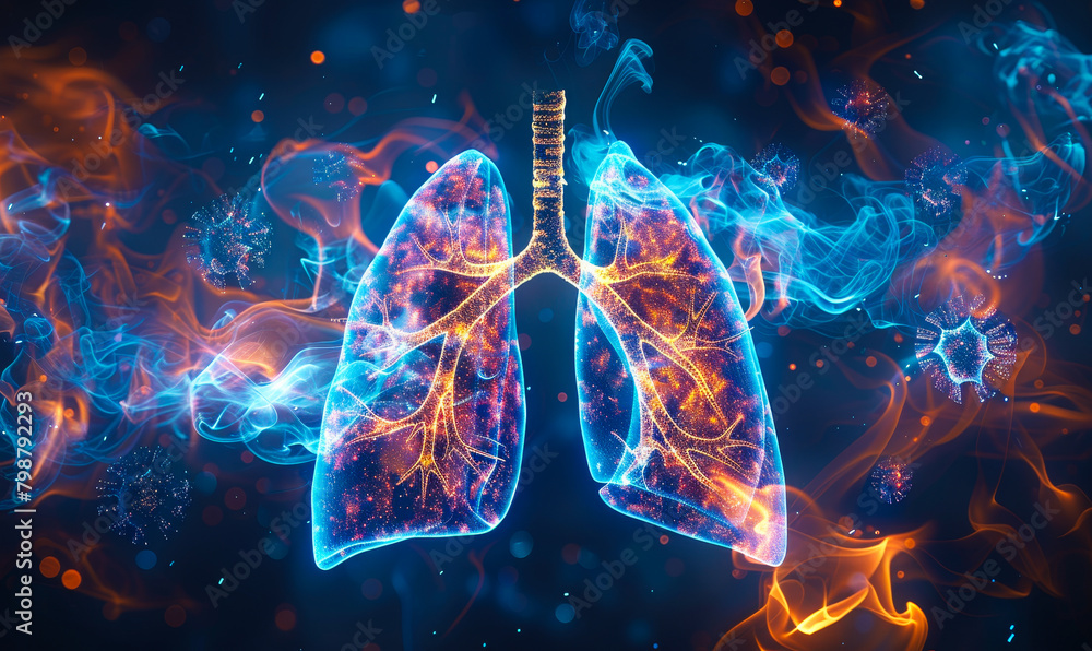 Smoke Damaging Lungs - Anatomical Visualization of Cigarette Smoking ...