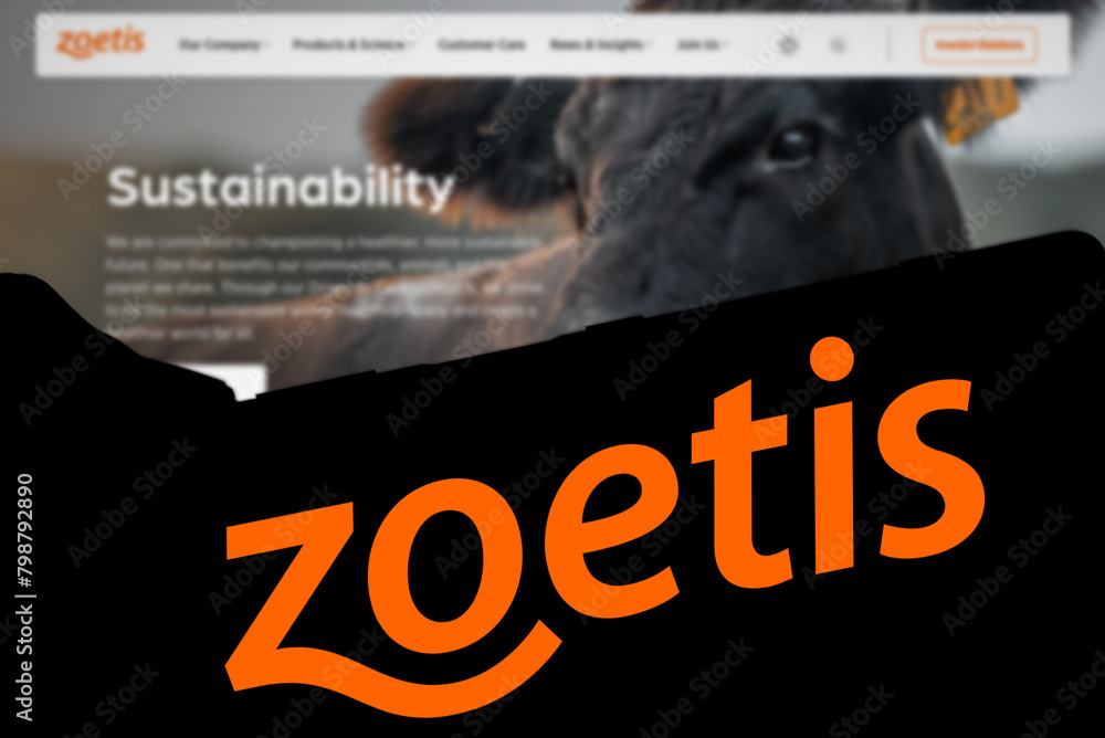 Dhaka, Bangladesh- 10 Apr 2024: Zoetis logo is displayed on smartphone ...