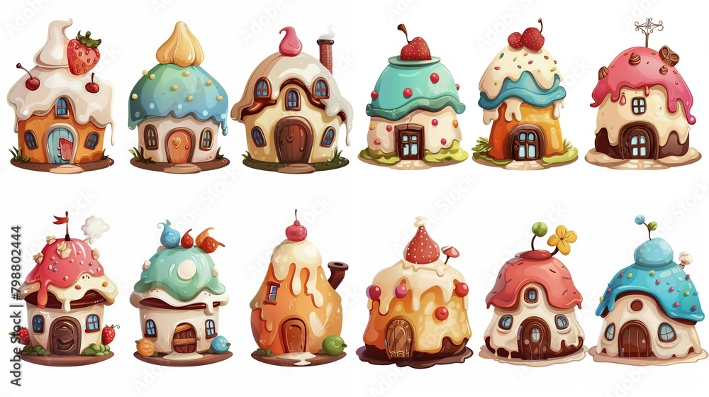 cute fairytale cartoon house clipart isolated on white background ...