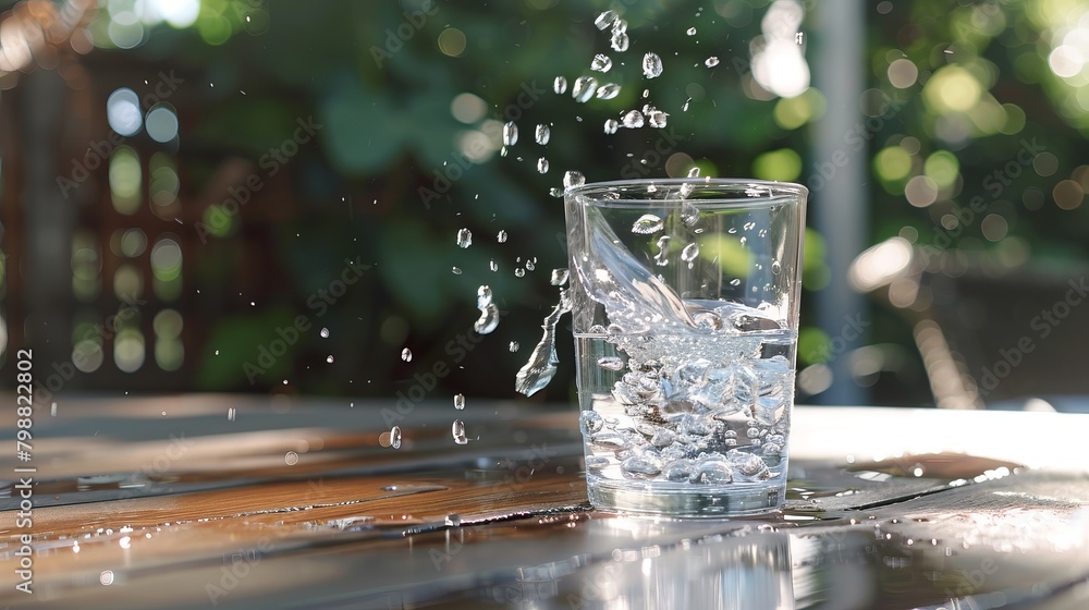 As you watch, a steady stream of water pours gracefully from a pitcher ...