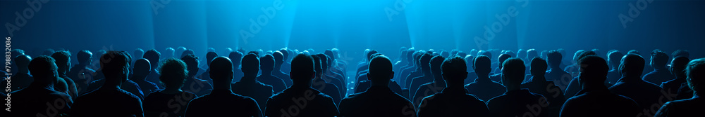 Crowd from behind. Crowd silhouette. Back view of crowd. Back view of ...