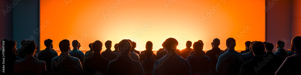 Crowd from behind. Crowd silhouette. Back view of crowd. Back view of ...