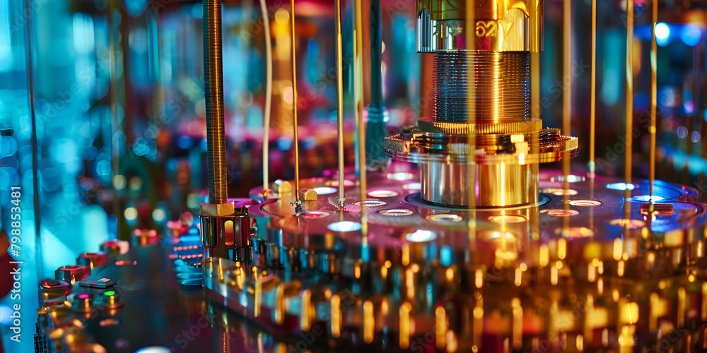 Computer Quantum Computing background with lots of light spots Stock ...