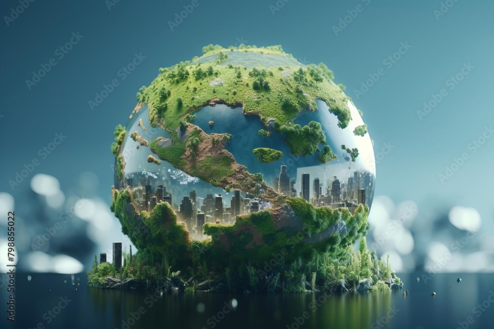 3D animation of Earths rotation with popping visuals of renewable ...
