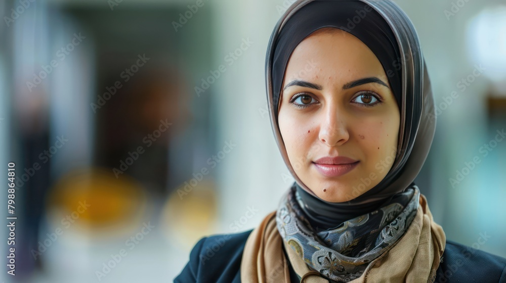 Big close up view of the face of a Muslim woman wearing an Islamic ...