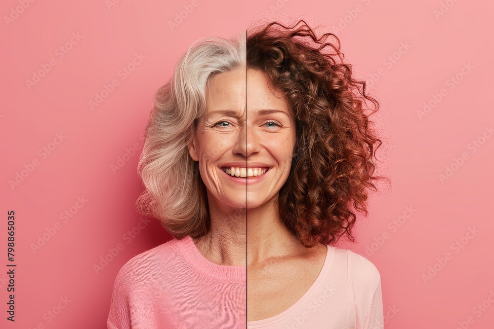 Woman models realistic skincare solutions for aging senescent cells ...