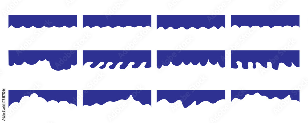 Set Of Dividers Shape Templates Modern Separator Header For Website And App Curve Lines Wave