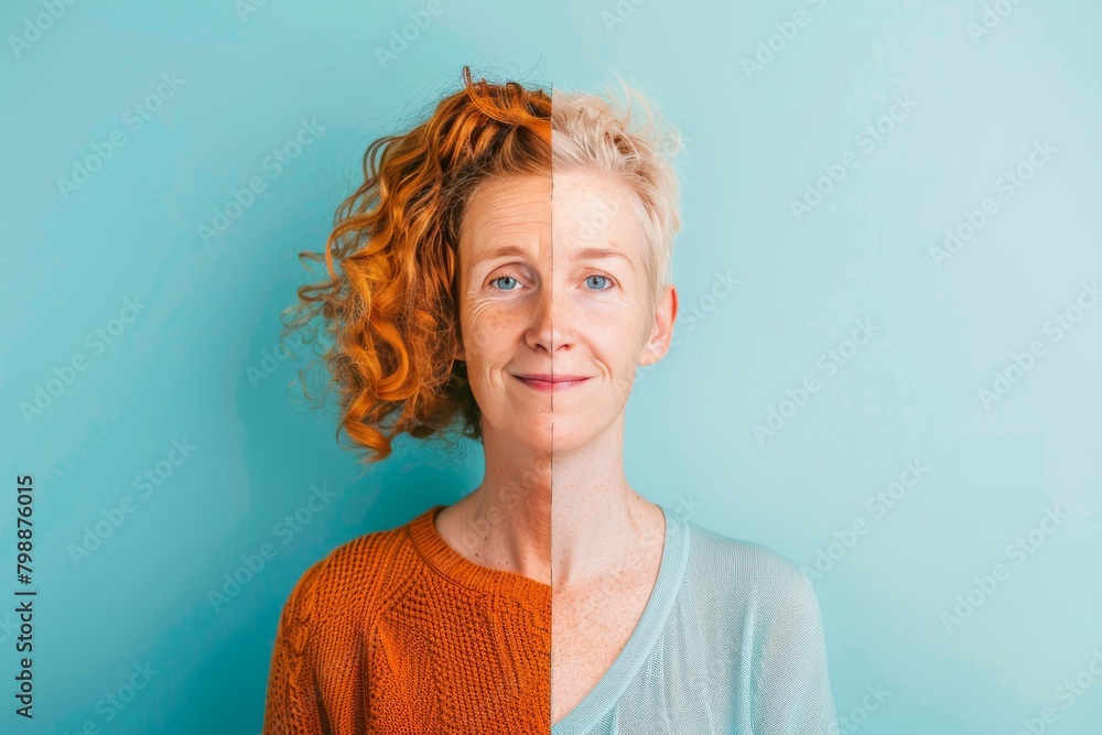 Old woman's aging process explores age, skin elasticity, and expression ...