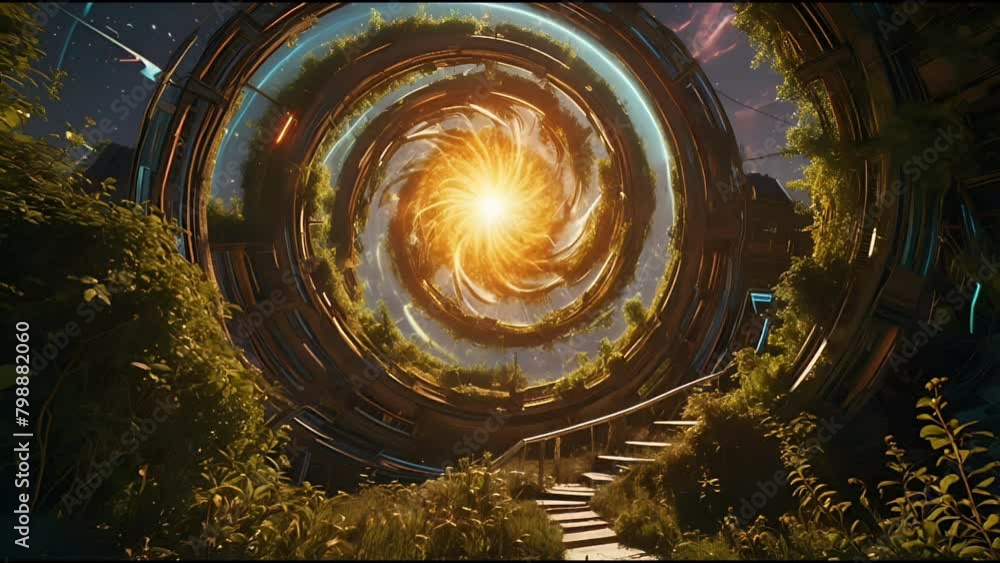 A teleportation hole to move to another dimension in the shape of a ...