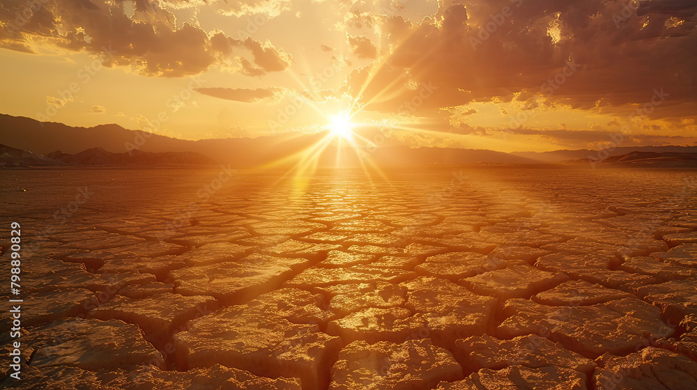 Under scorching sunlight, parched land bears witness to the harsh ...