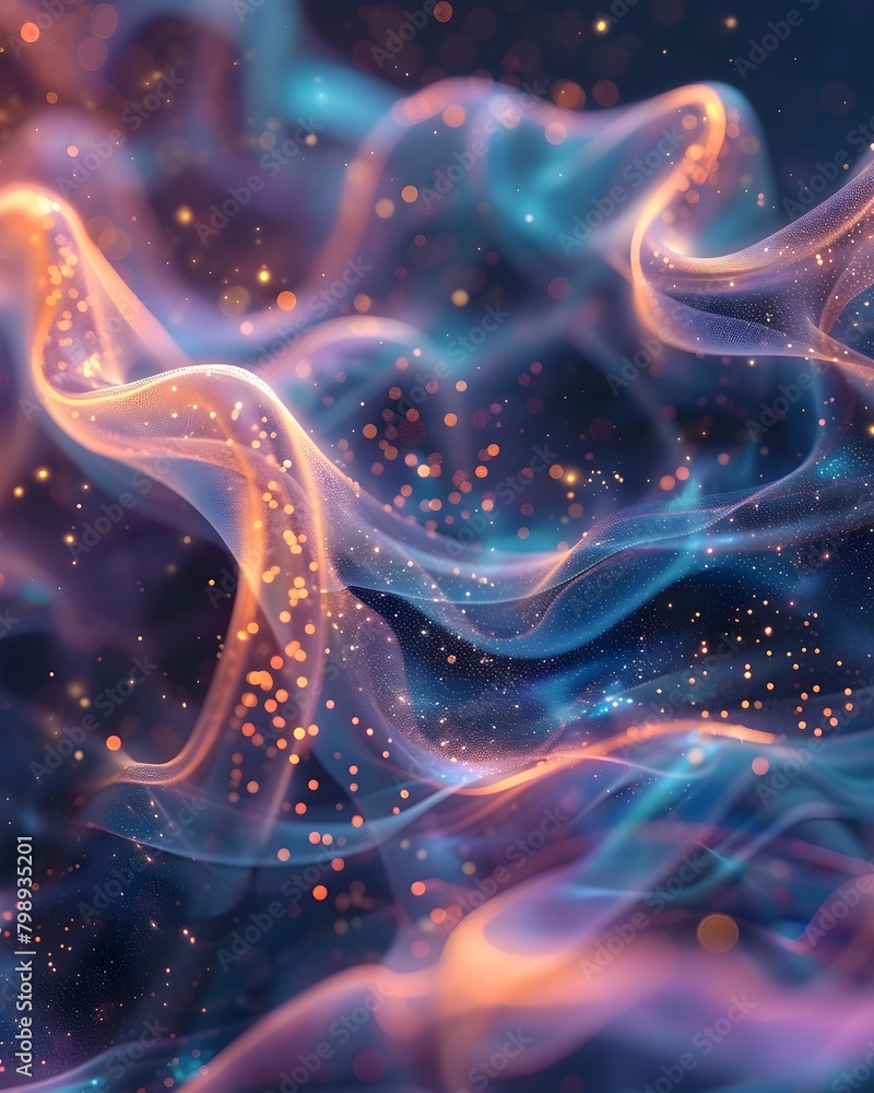 Wispy,Transparent DNA Strands Flowing in Dynamic,Holographic ...