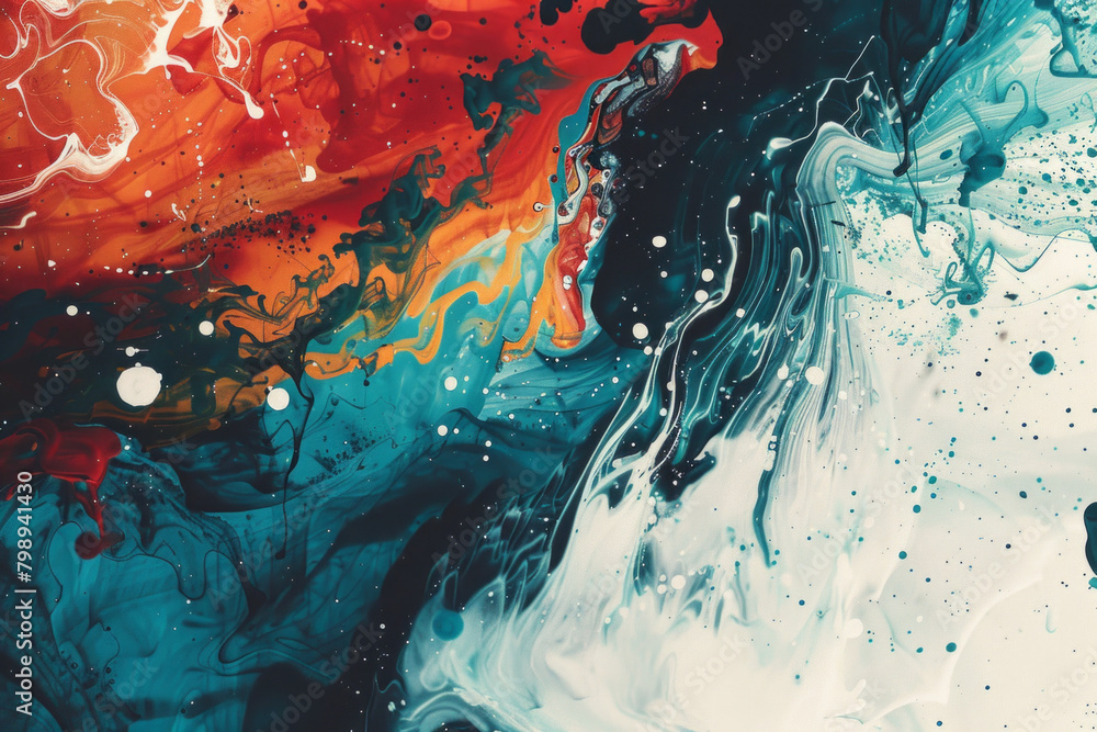 Abstract ink blots, featuring organic shapes and fluid patterns ...