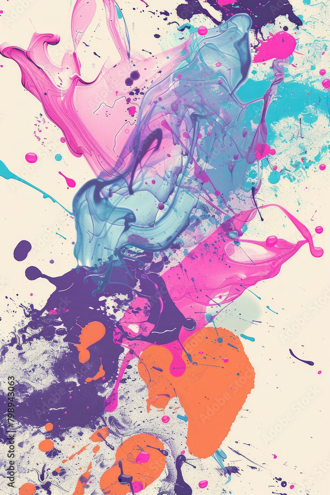 Abstract ink blots, featuring organic shapes and fluid patterns ...