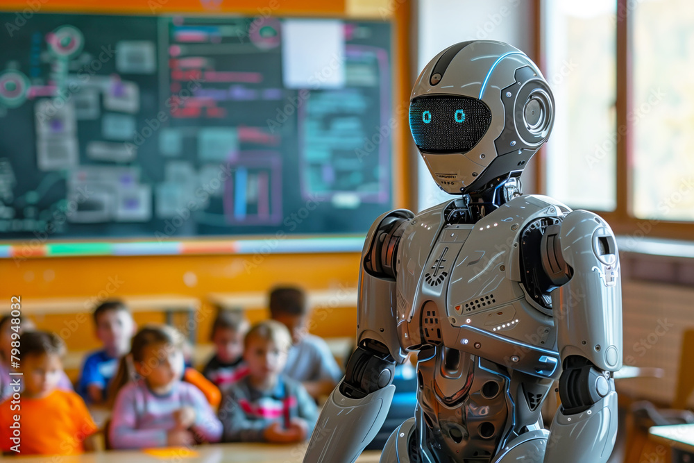 Robot of the future with artificial intelligence in the role of a ...