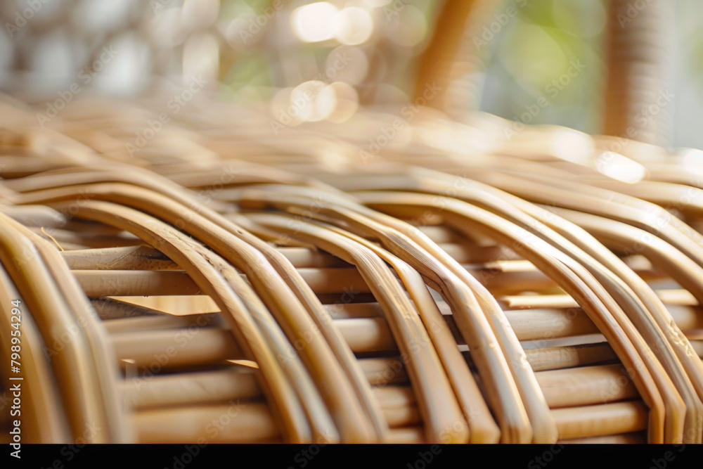The woven texture of rattan, a natural material on furniture and decor ...