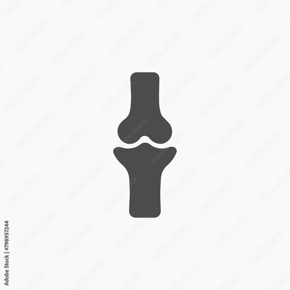 Human knee bone joint icon vector. arthritis, osteoporosis illness of ...