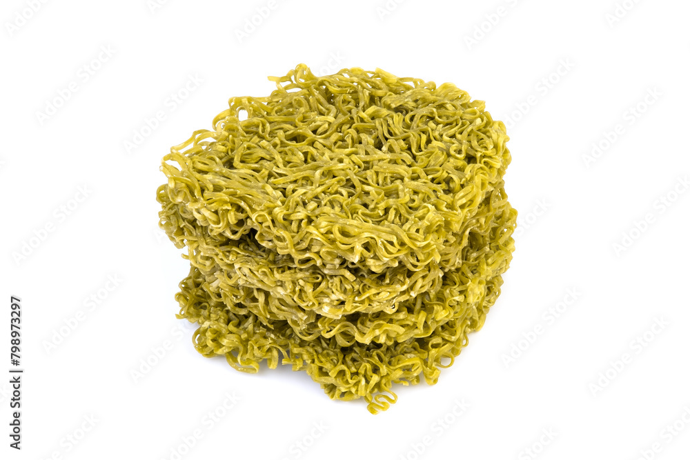 Japanese style green noodles,Uncooked dry instant vegetable noodle ...
